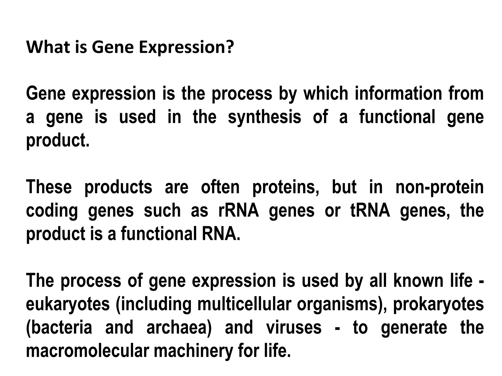 Gene expresion | PPT | Biological Sciences | Science