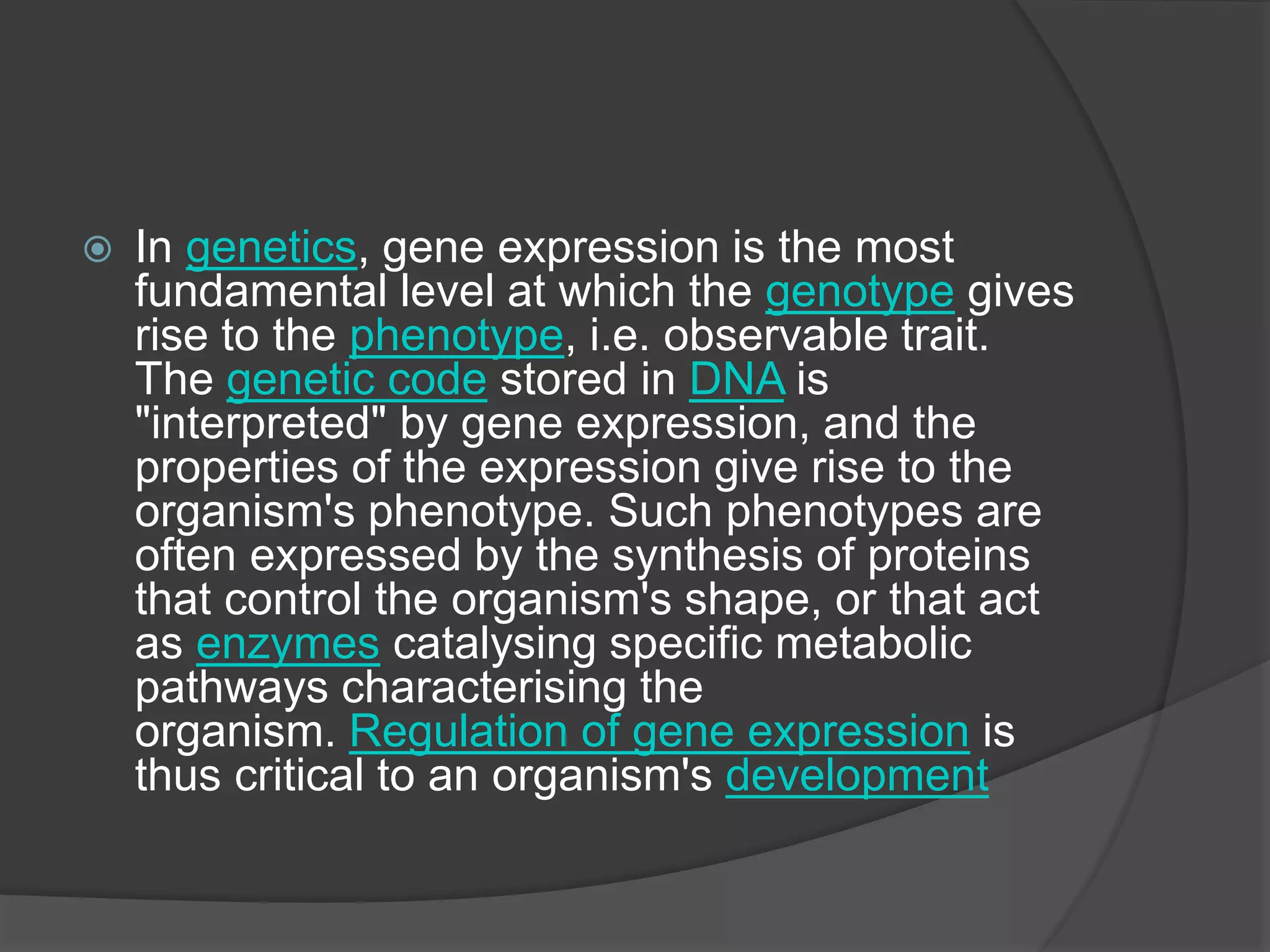 Gene expression | PPTX | Chemistry | Science