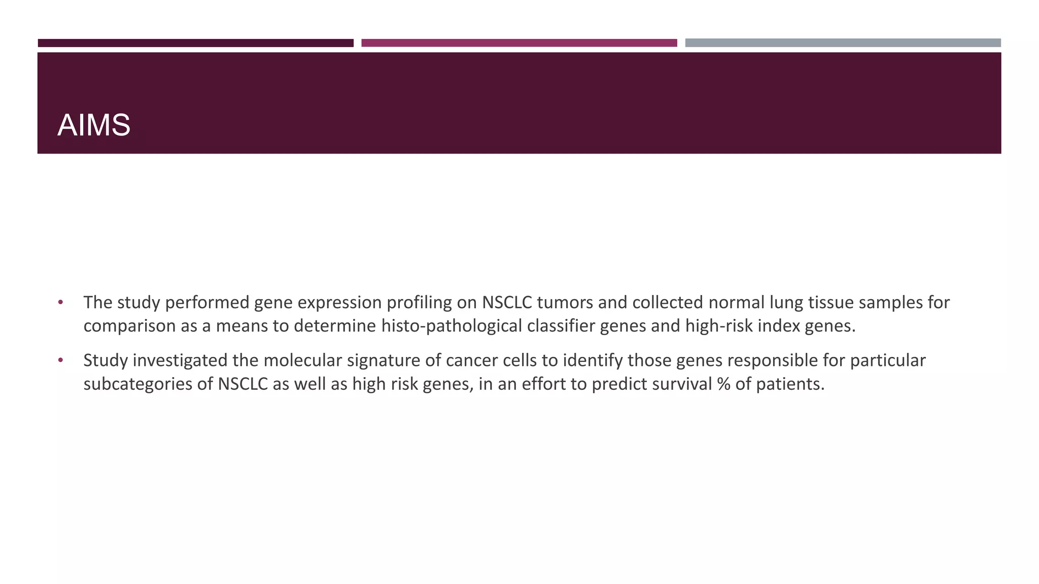 Gene Expression Based Classification Of Non Small Cell Lung Carcinomas Ppt