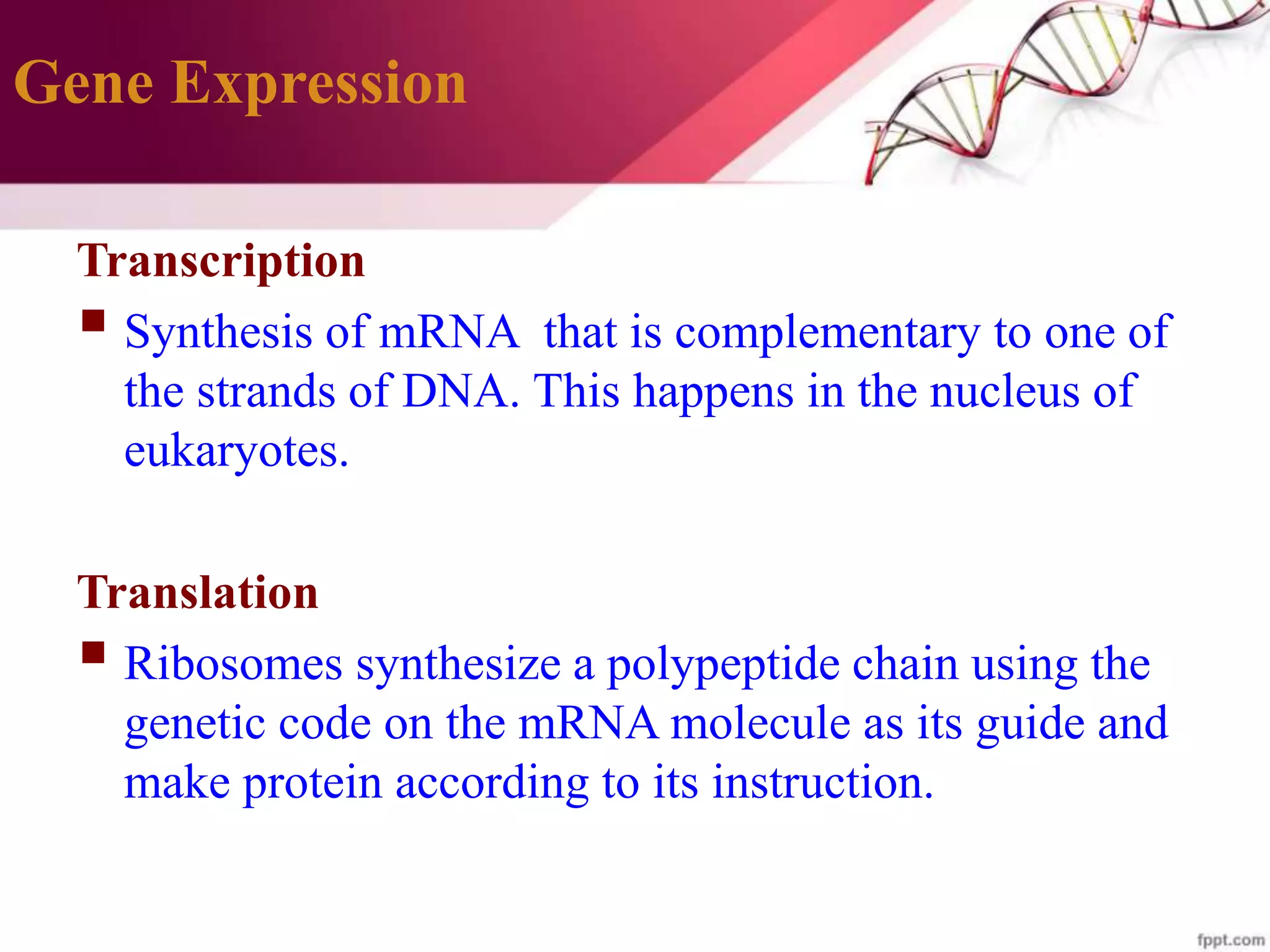 Gene expression concept and analysis | PPTX