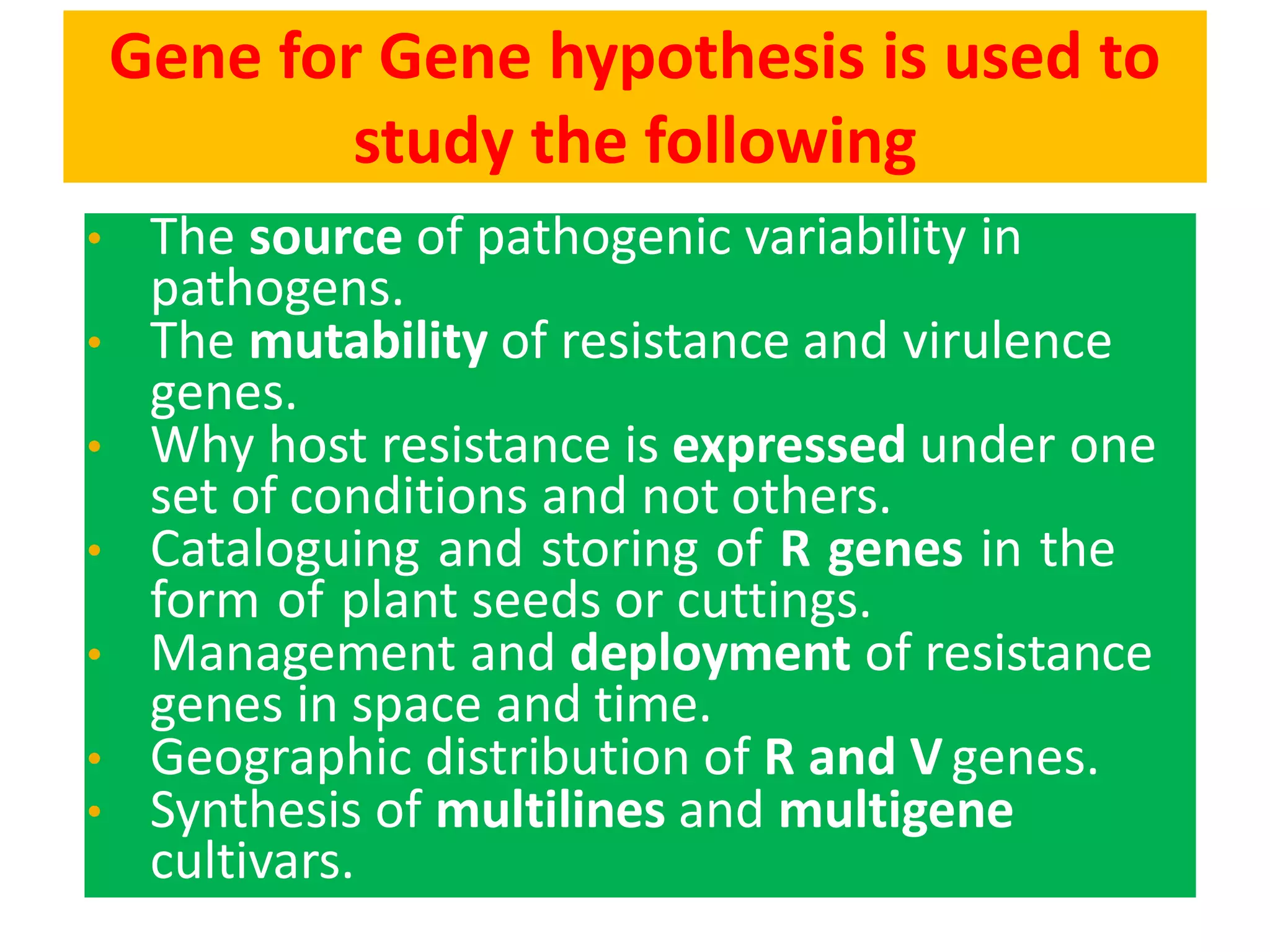Gene for gene hypothesis | PPTX