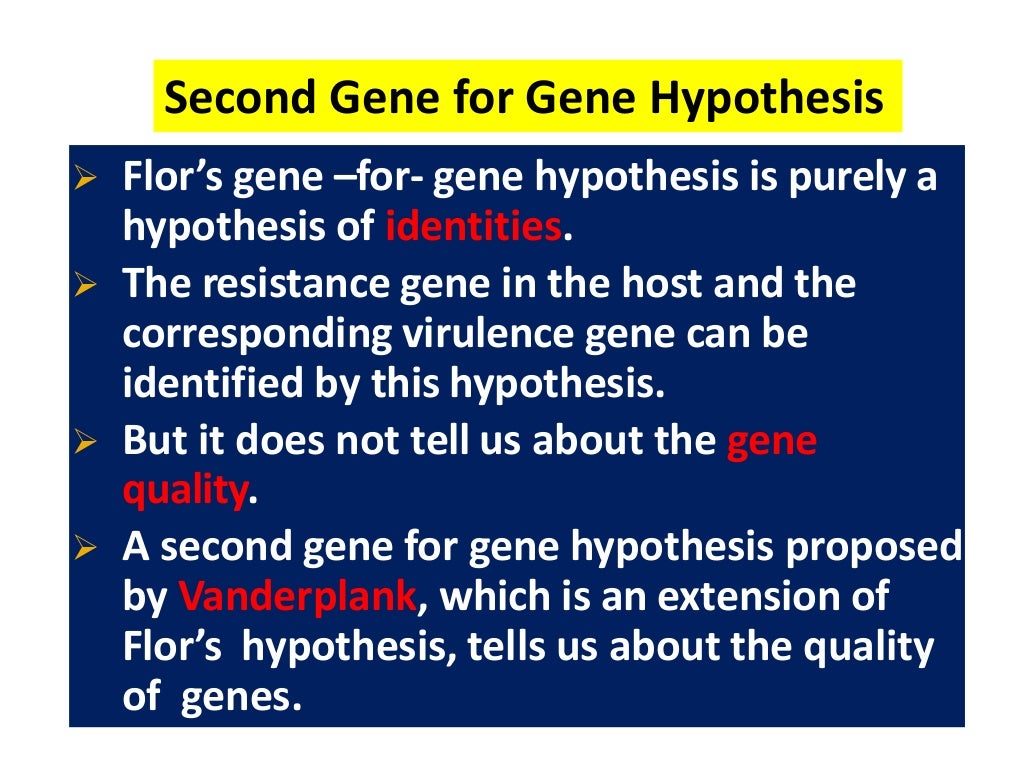 Gene for gene hypothesis