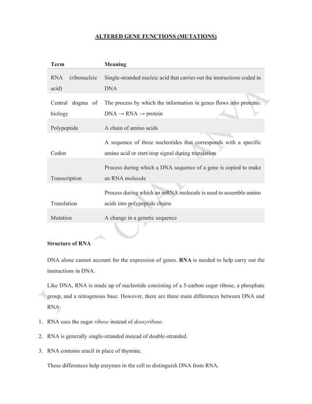 ALTERED GENE FUNCTIONS: MUTATION DELETION LOH TRANSLOCATION | PDF ALTERED GENE FUNCTIONS: MUTATION DELETION LOH TRANSLOCATION | PDF
