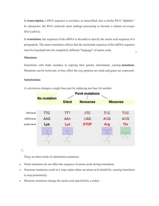 ALTERED GENE FUNCTIONS: MUTATION DELETION LOH TRANSLOCATION | PDF