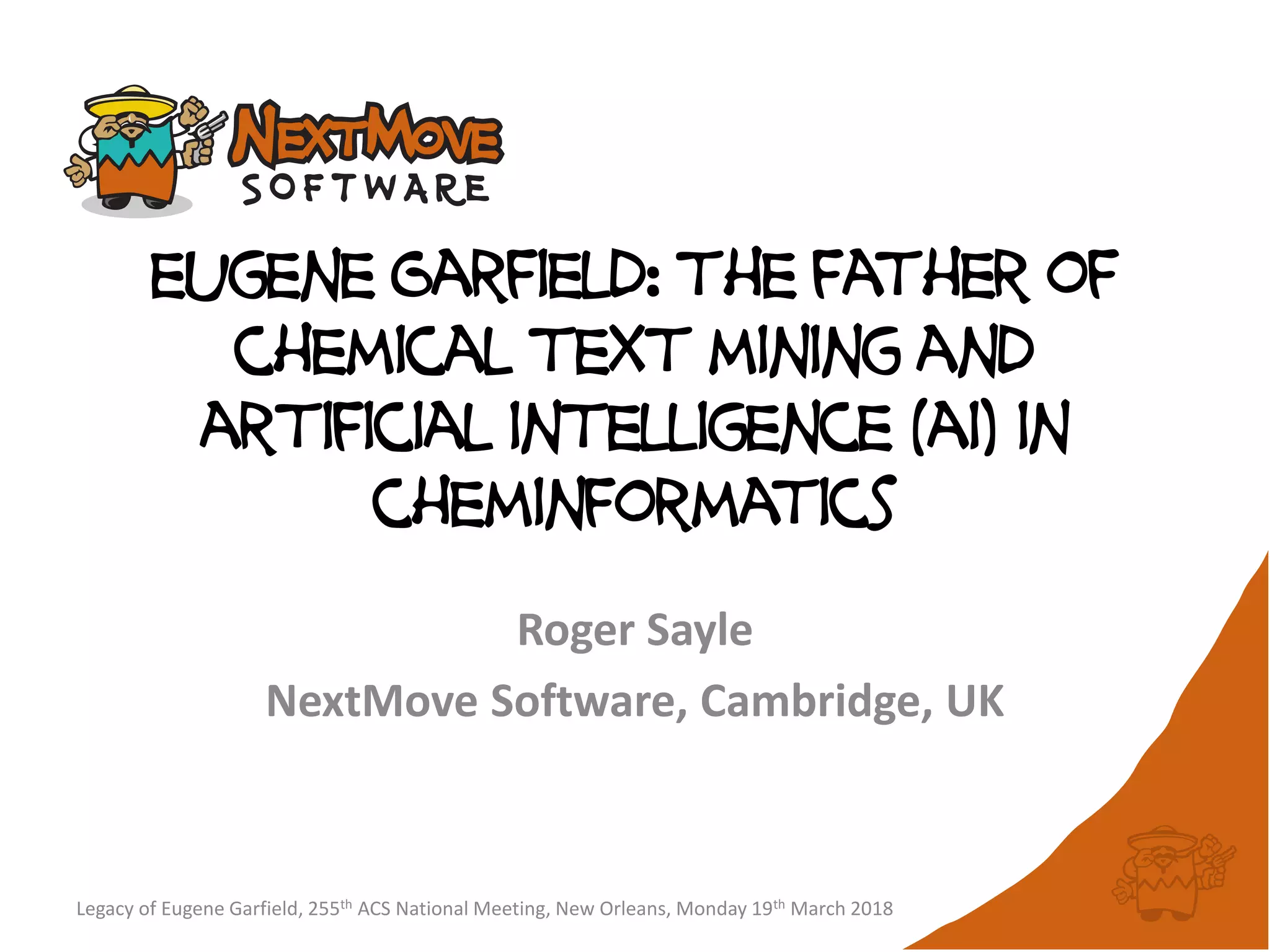 Eugene Garfield: the father of chemical text mining and artificial ...