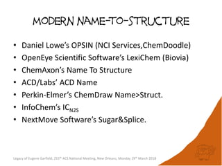 Eugene Garfield: the father of chemical text mining and artificial ...