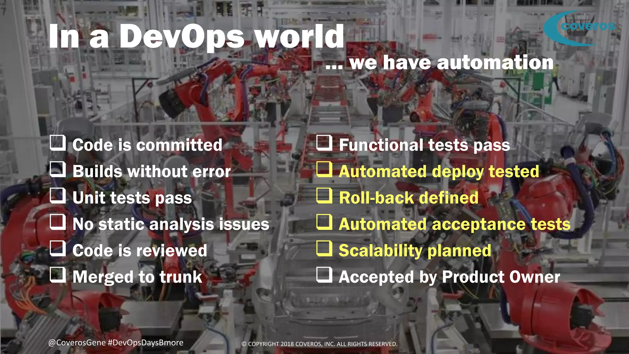 DevOpsDays Baltimore 2018: A Definition of Done for DevSecOps - Gene Gotimer | PPT