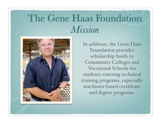 Gene Haas Foundation: Charitable Donations | PDF