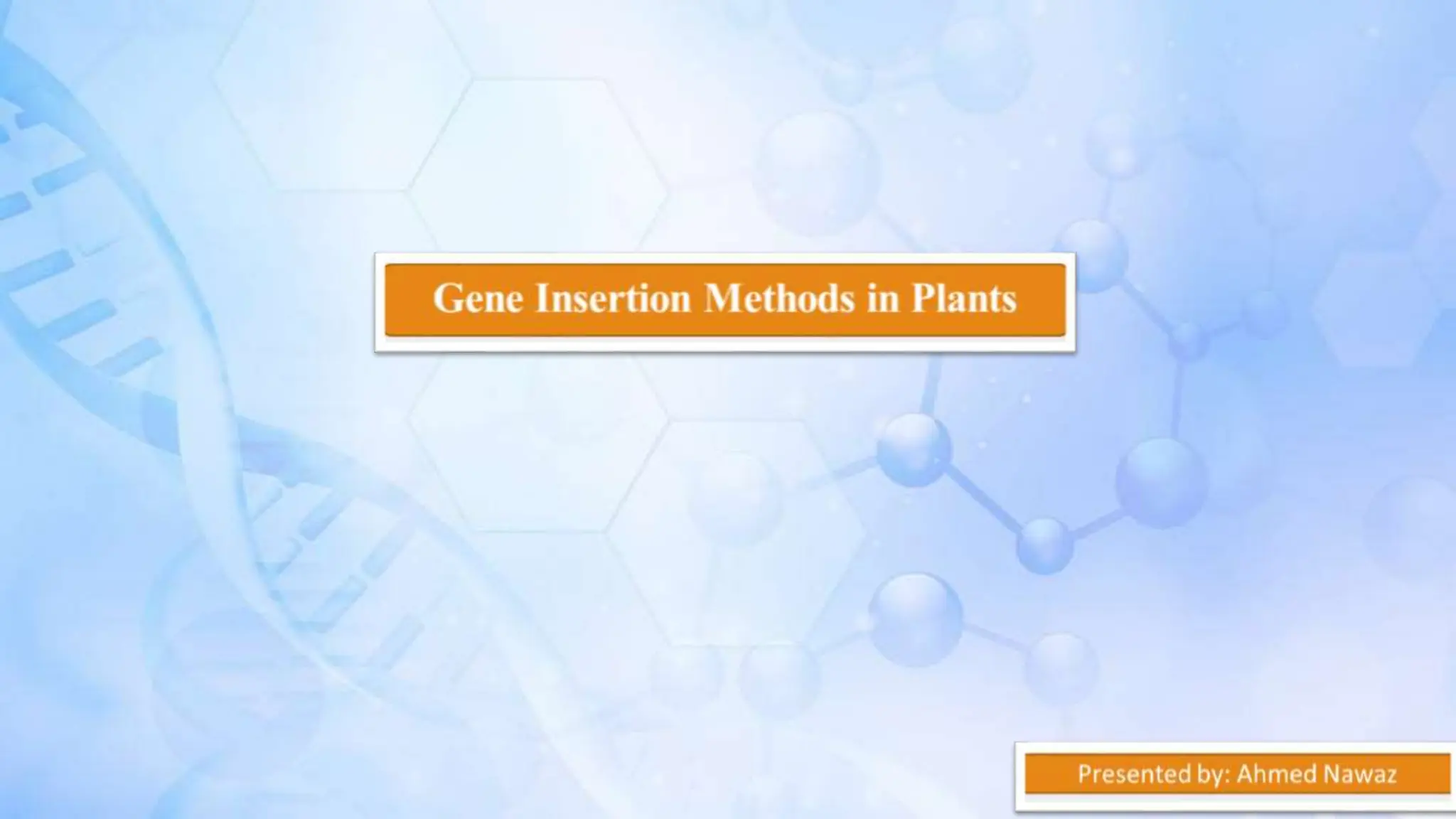 Modern Gene insertion methods - How gene is transferred into plant | PPTX
