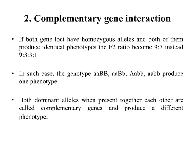 Gene interaction | PPTX | Genetics | Science