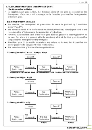 Gene interaction -Complementary, Supplementary,Dominant Epistasis ...
