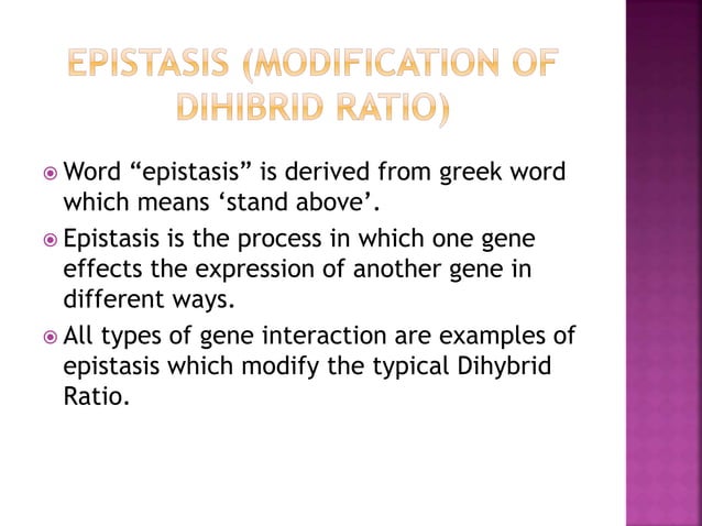 Gene interaction epistasis | PPTX | Genetics | Science