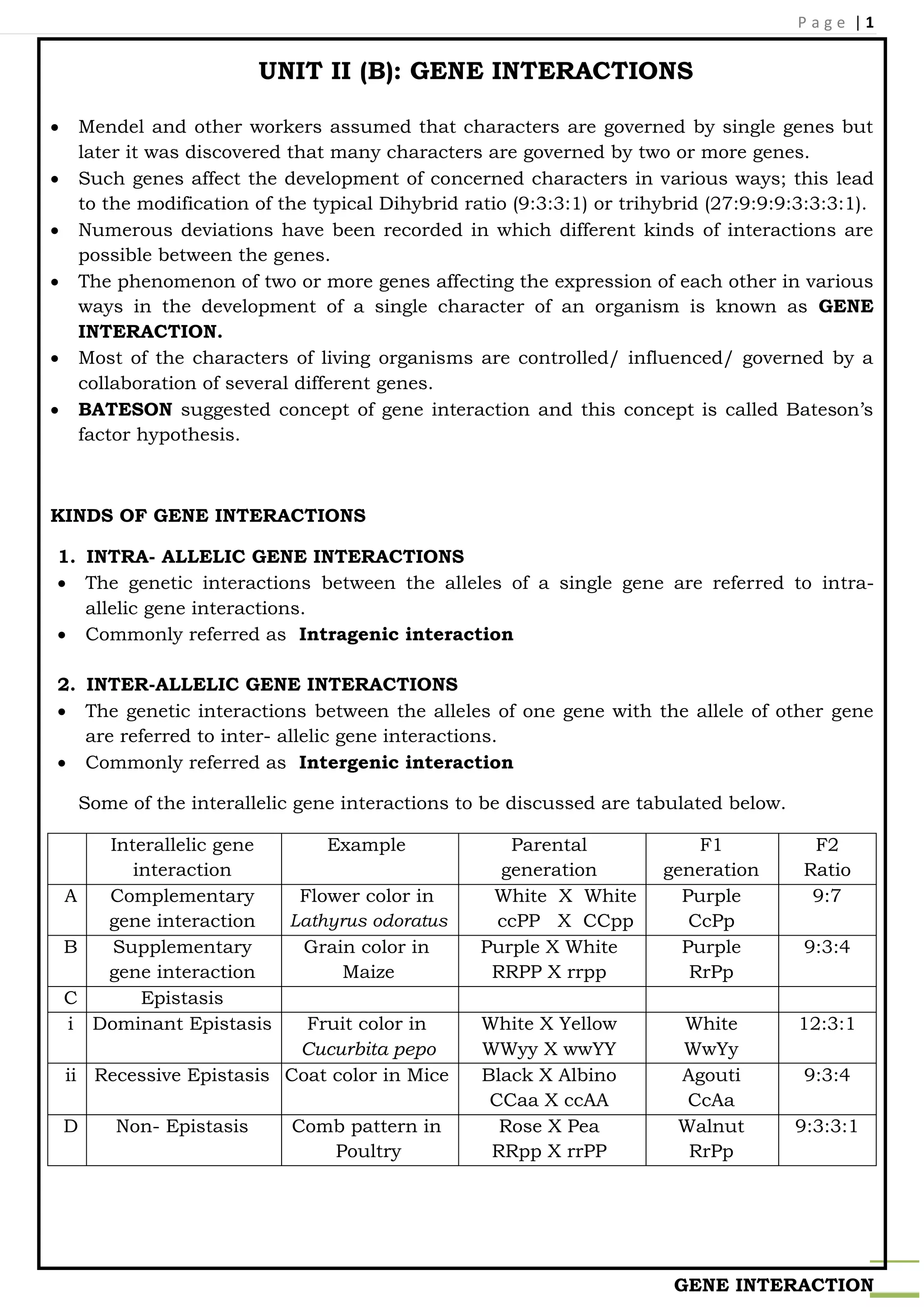4. Gene interaction - Epistasis - Dominant & Recessive, Non-epistatsis ...