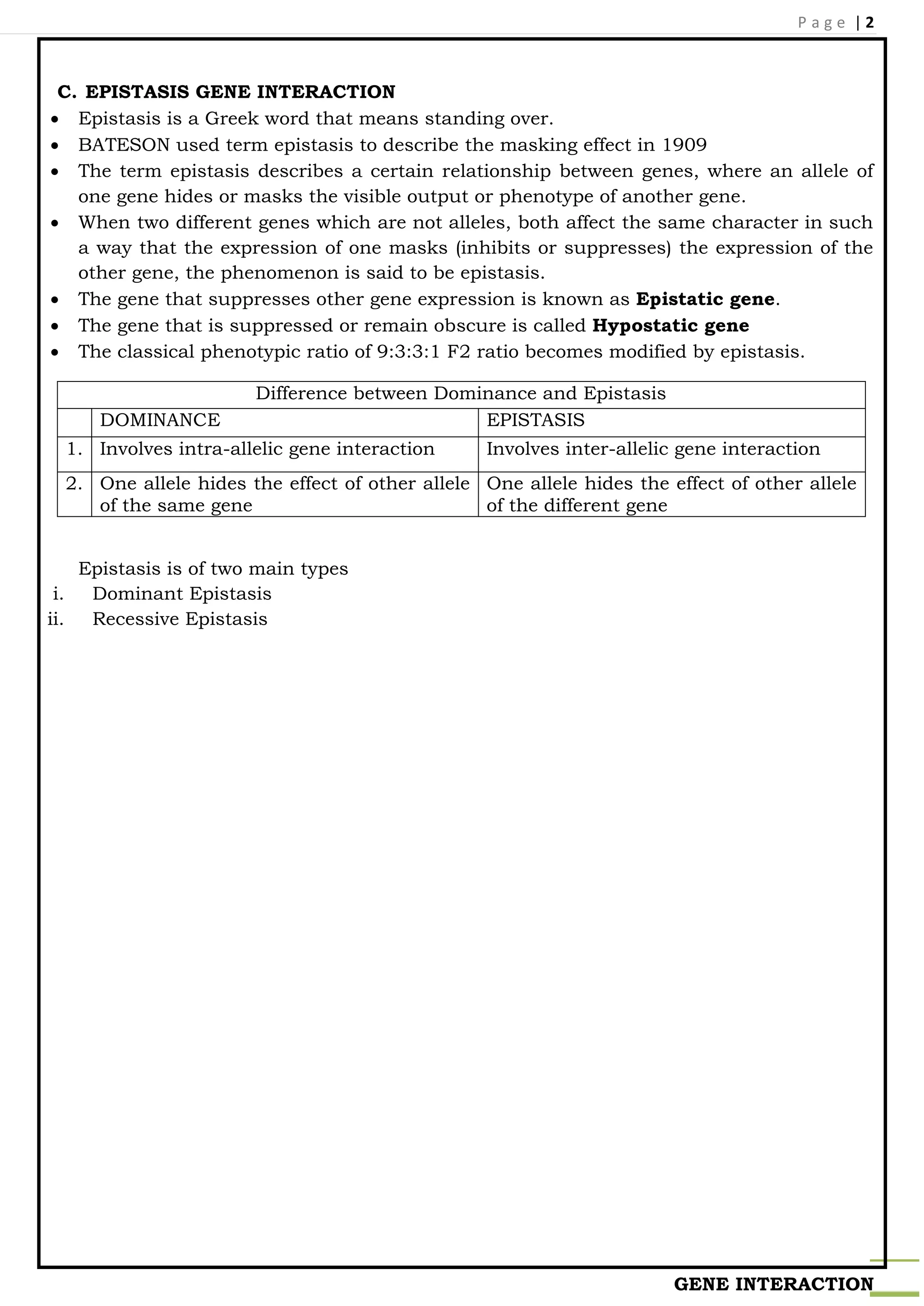 4. Gene interaction - Epistasis - Dominant & Recessive, Non-epistatsis ...