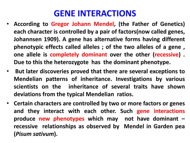 GENE INTERACTIONS SMG | PPTX