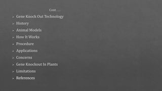 Gene knockout | PPTX