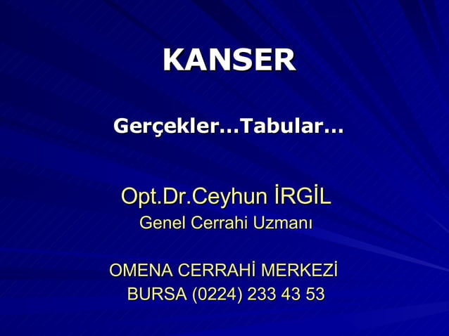 Kanser Meme Kanseri OPC | PPT