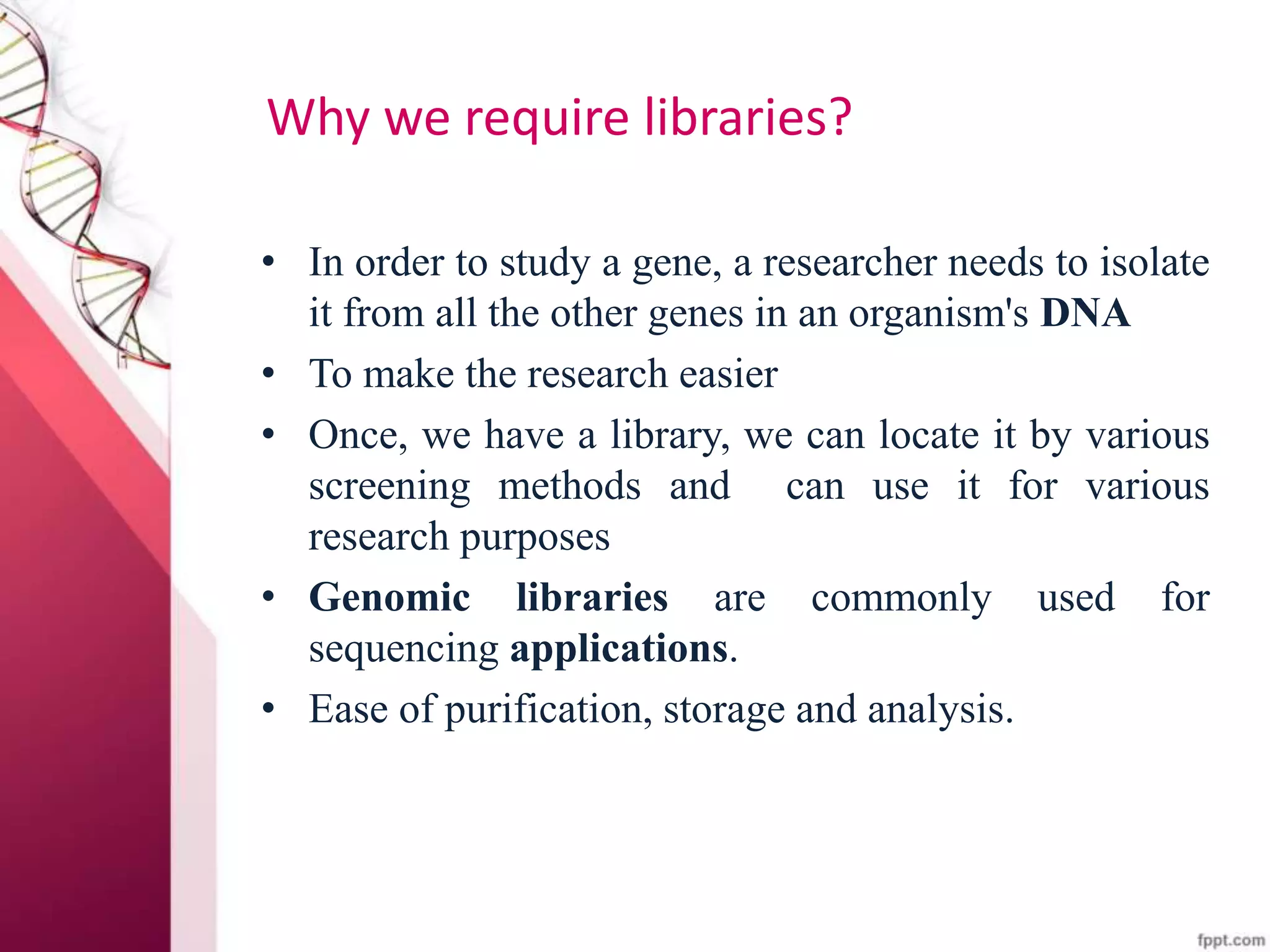 Genomic library construction | PPTX