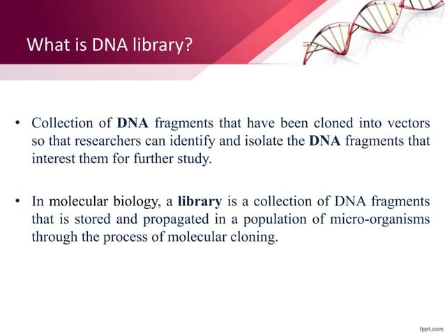 Genomic library construction | PPTX