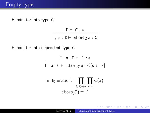 Eliminators into dependent types | PPT