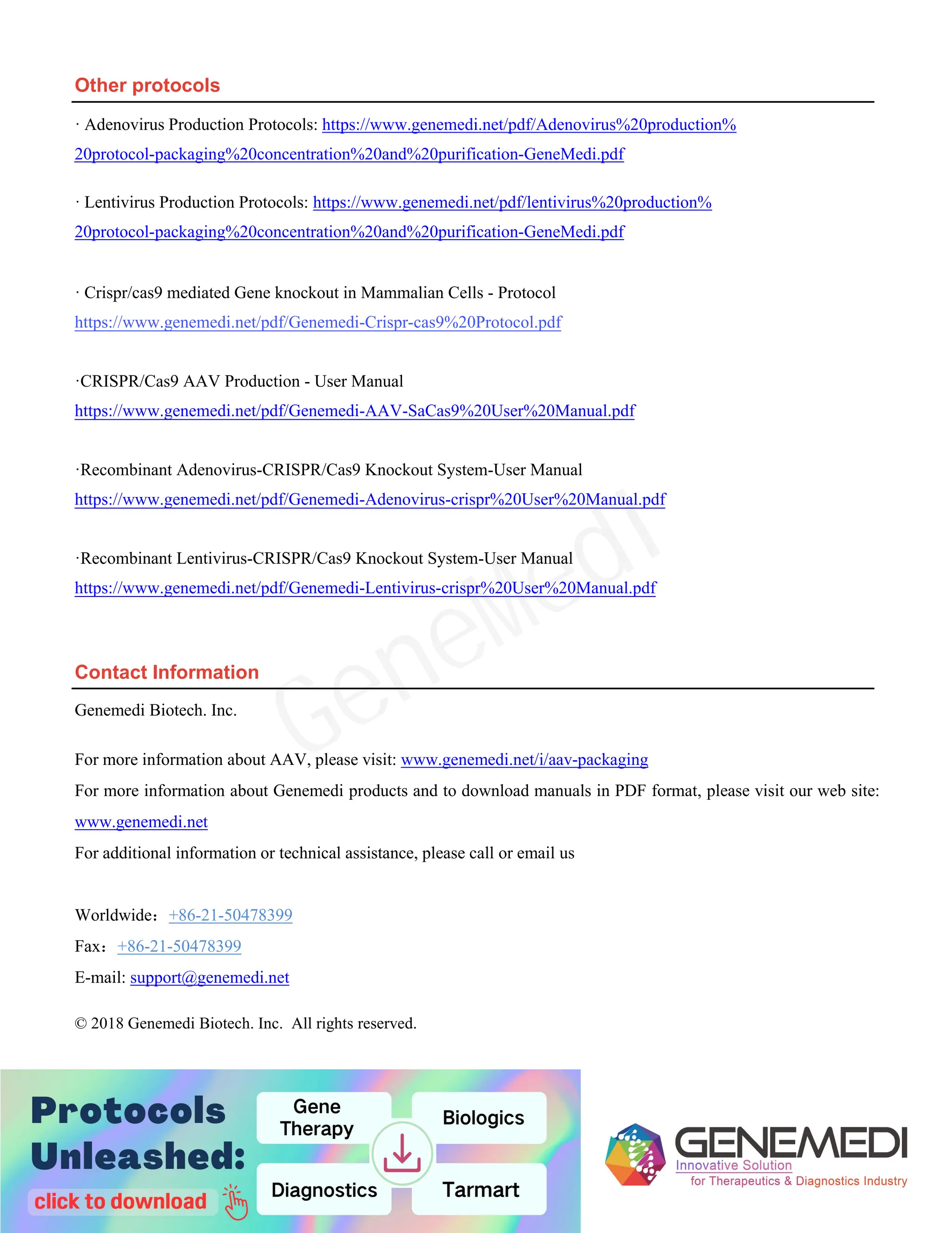 Genemedi-AAV production protocol-packaging concentration and ...