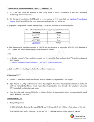 GeneMedi-AAV production protocol-packaging concentration and ...