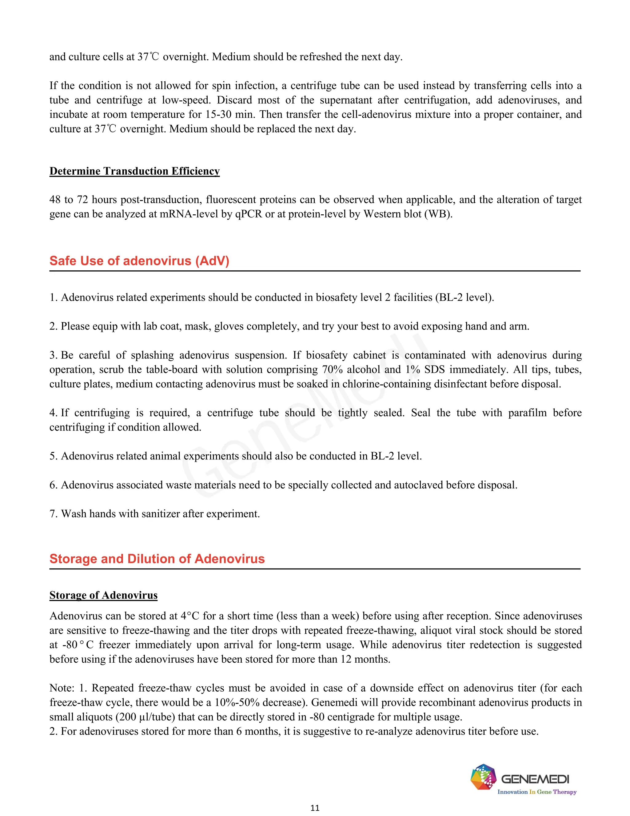 GeneMedi-Adenovirus production protocol-packaging concentration and purification | PDF