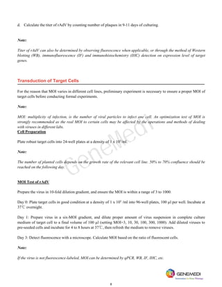Genemedi Advanced Adenovirus Transduction Protocol | PDF