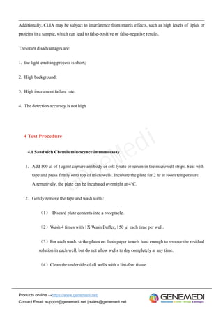 Chemiluminescence Immunoassay-GeneMedi's protocol procedure for the ...