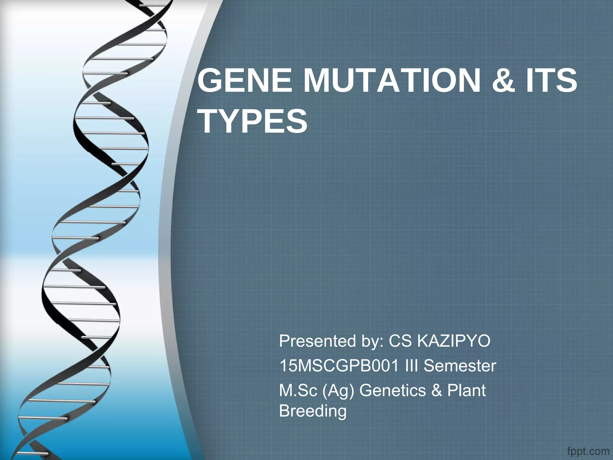 Gene mutation and its types | PPT