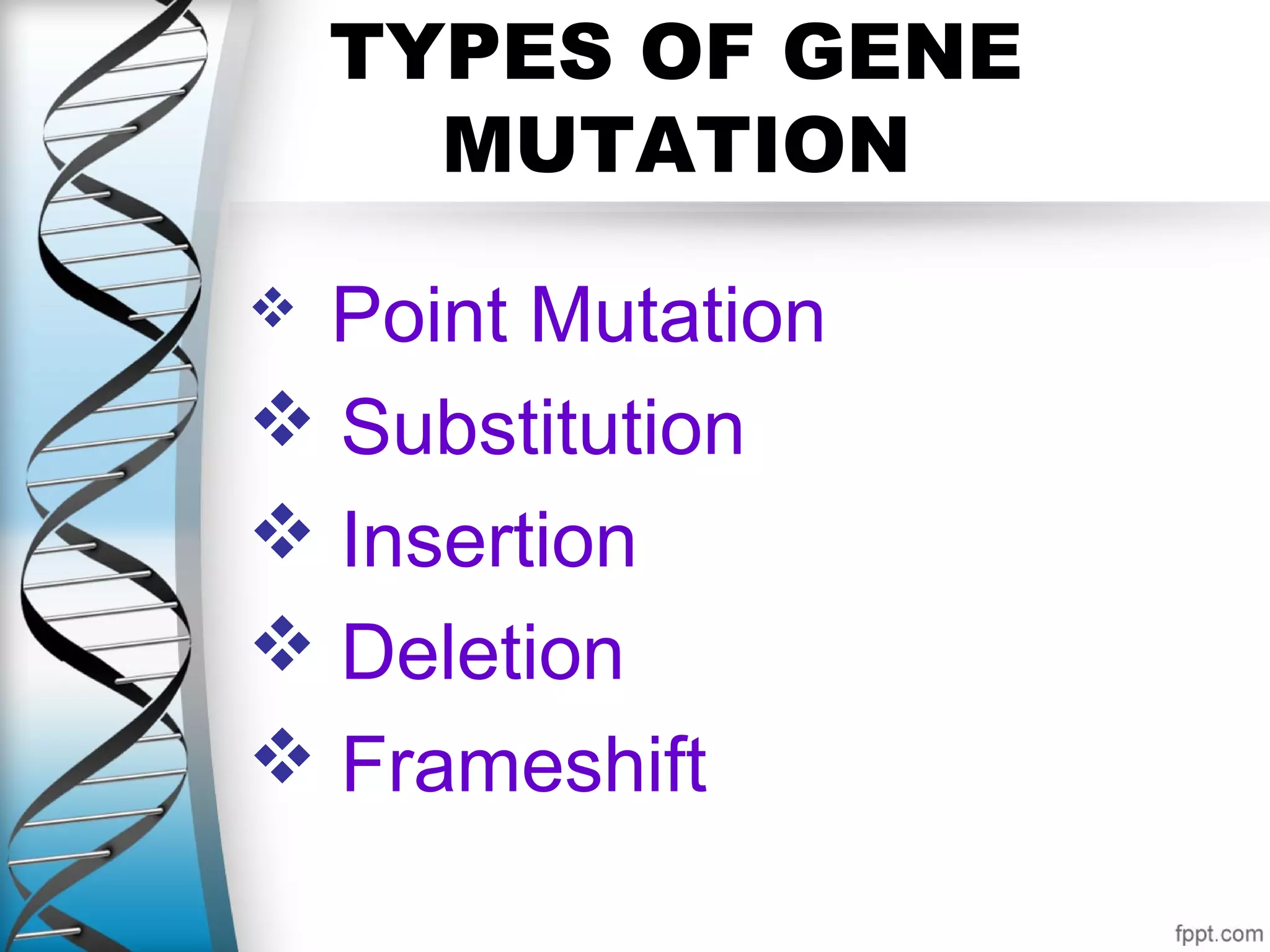 Gene mutation and its types | PPT