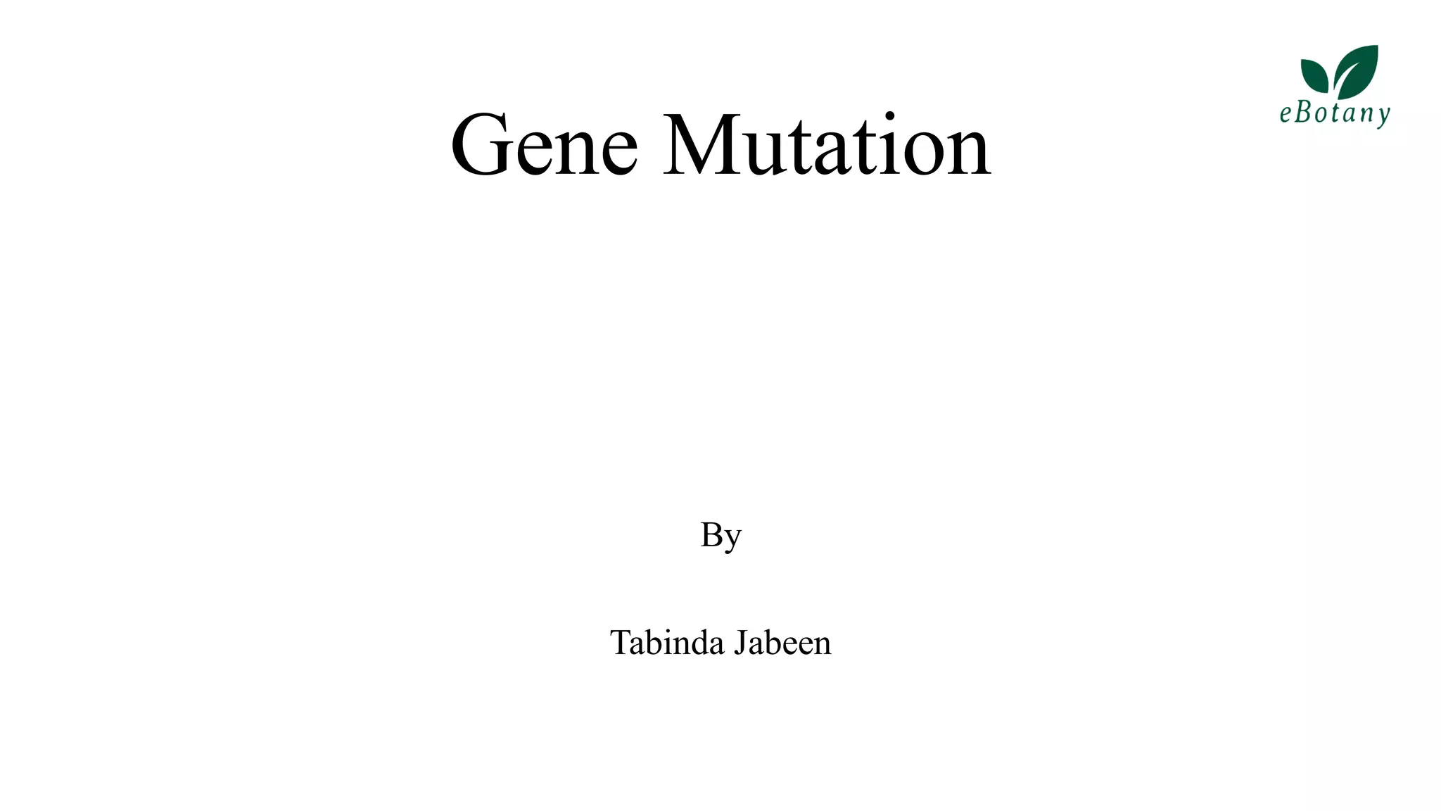 Gene mutation | PPT
