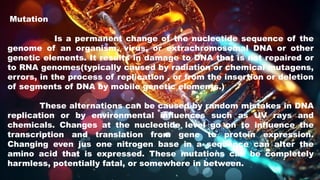 GENE MUTATION - process of reducing gene | PPT