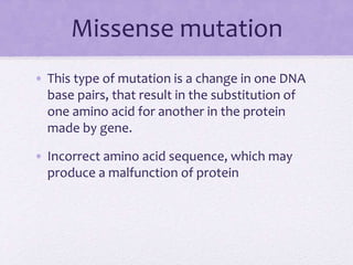 Gene mutation IN Detail And structure Symptoms Cause | PPTX