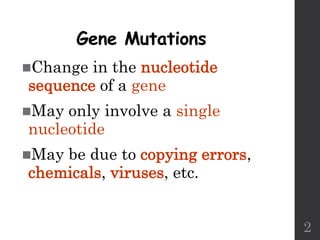 GENE MUTATIONS POWERPOINT PRESENTATION | PPTX