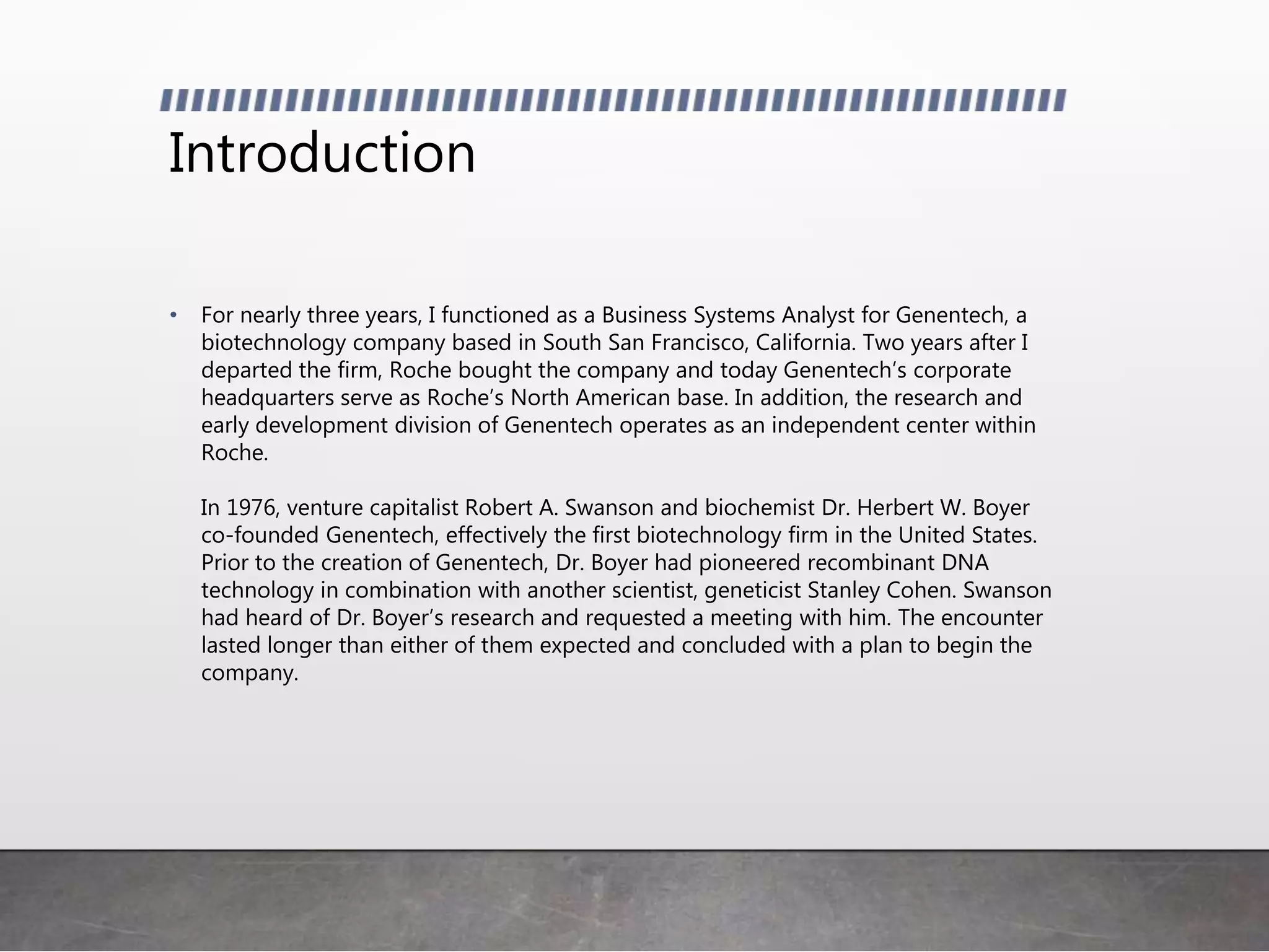 History of Genentech | PPTX