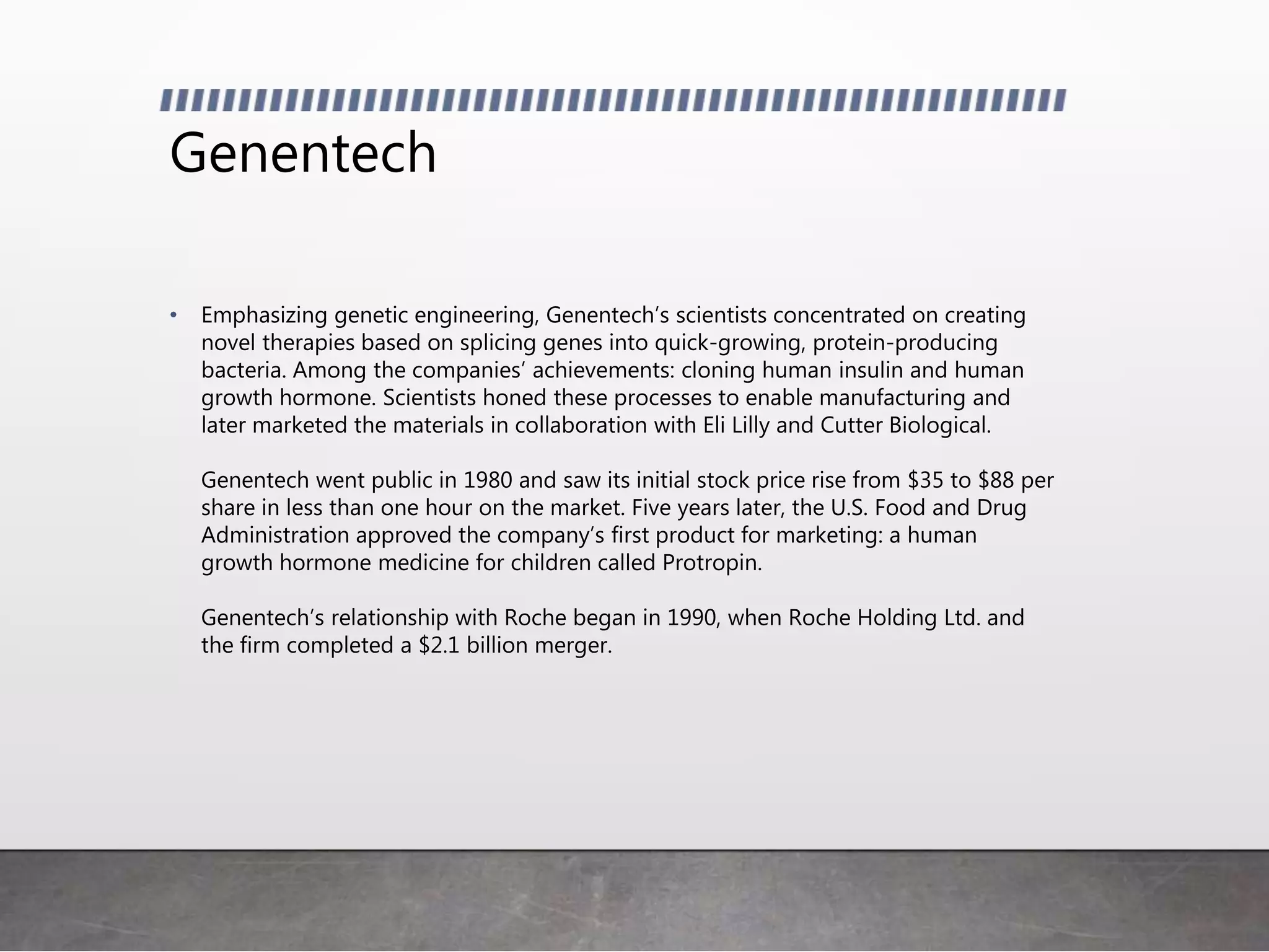 History of Genentech | PPTX
