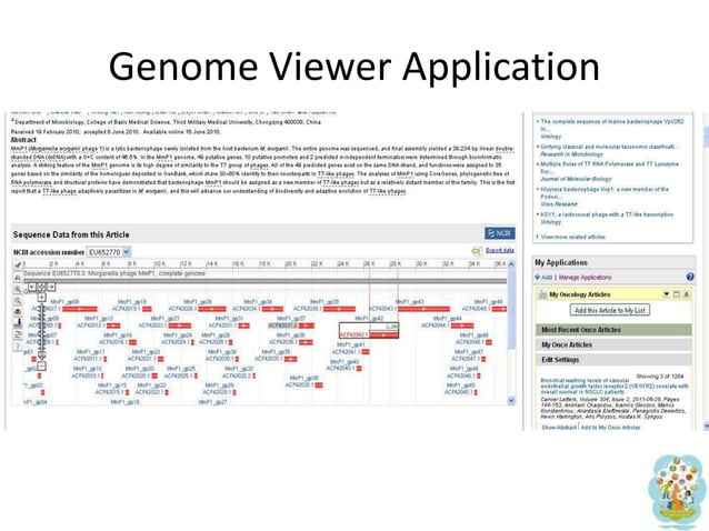 Genome viewer app elsevier application & developer network | PPT