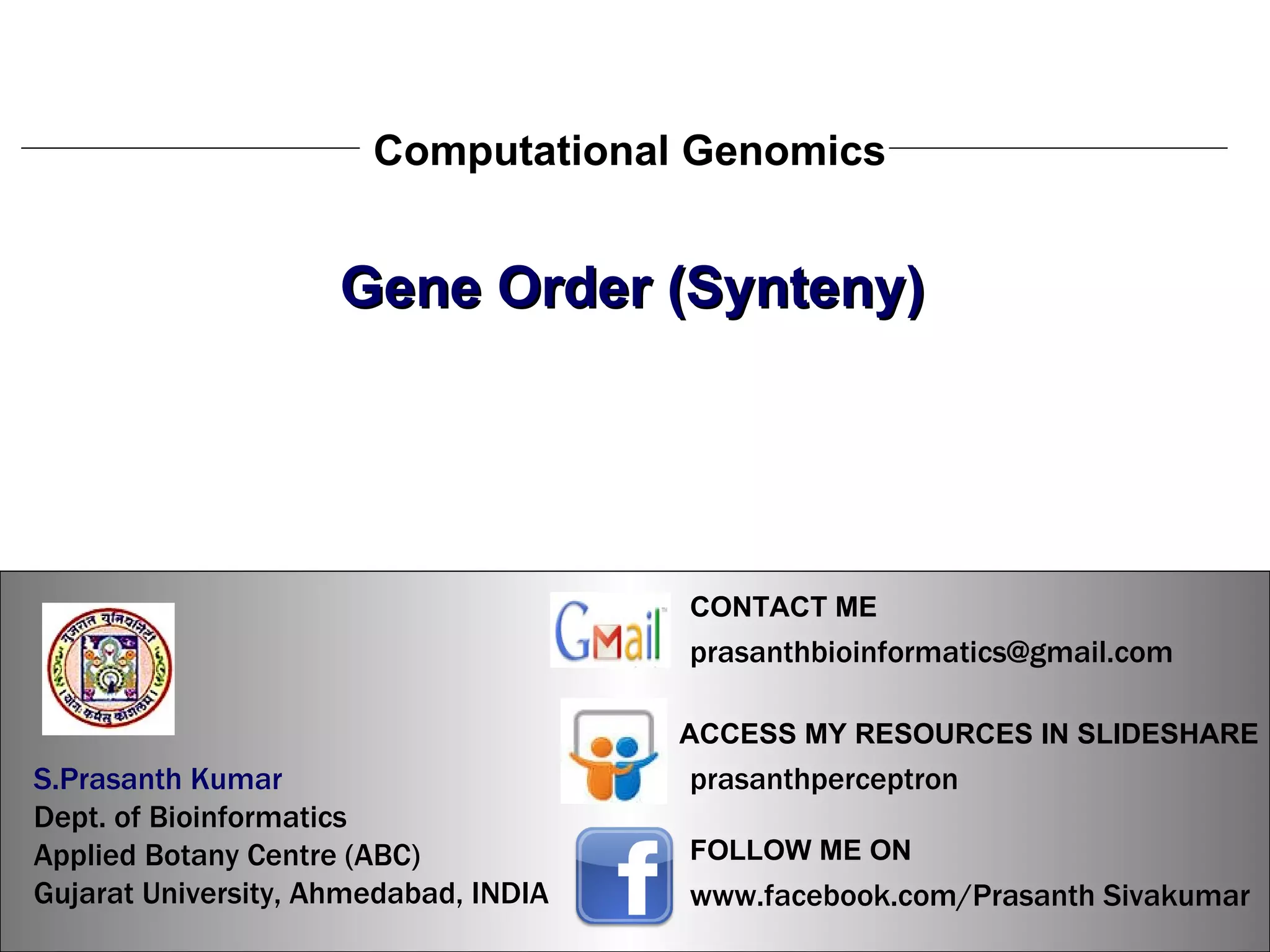 Gene order | PPT