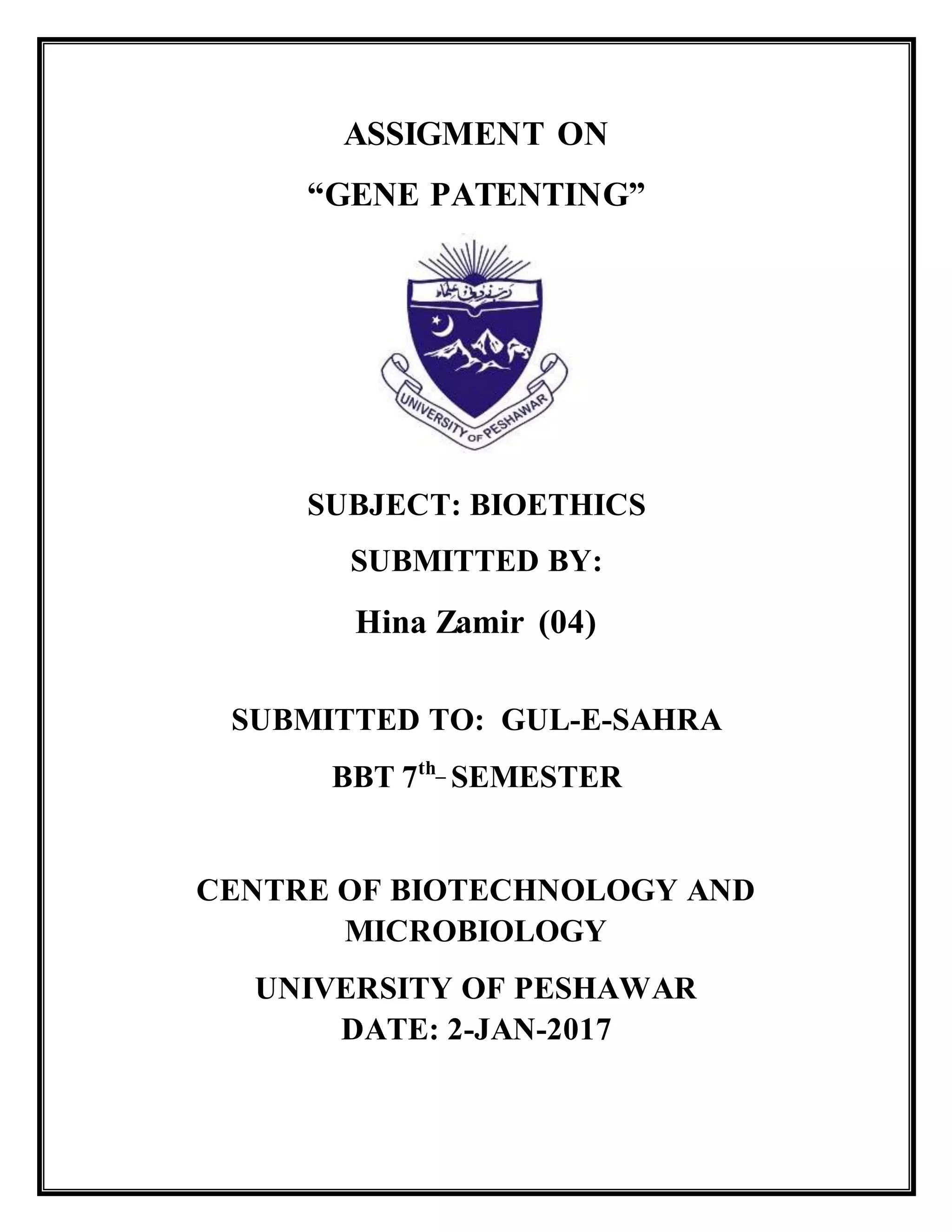 Gene patenting | DOCX