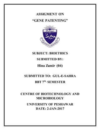 Gene patenting | DOCX