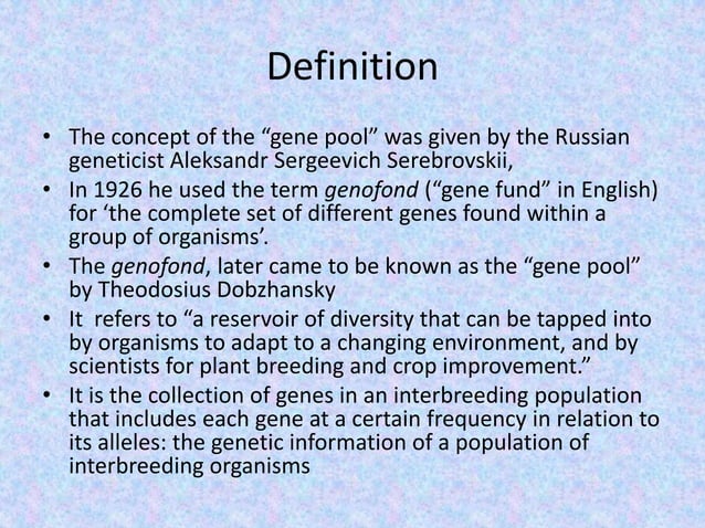 Gene pool concept for breeding purpose | PDF | Genetics | Science
