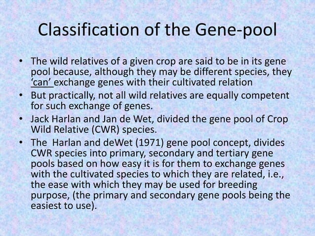 Gene pool concept for breeding purpose | PDF | Genetics | Science