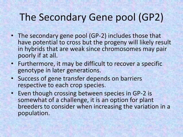 Gene pool concept for breeding purpose | PDF | Genetics | Science