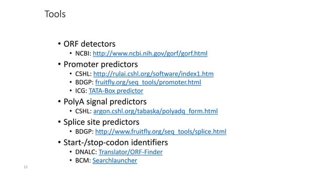 gene prediction methods.pptx | Genetics | Science