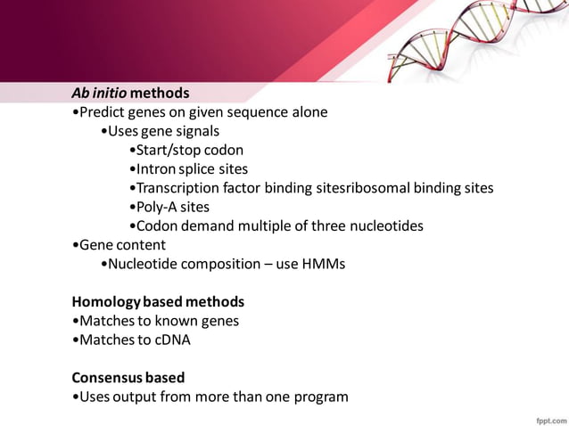 Gene prediction methods vijay | PDF | Genetics | Science