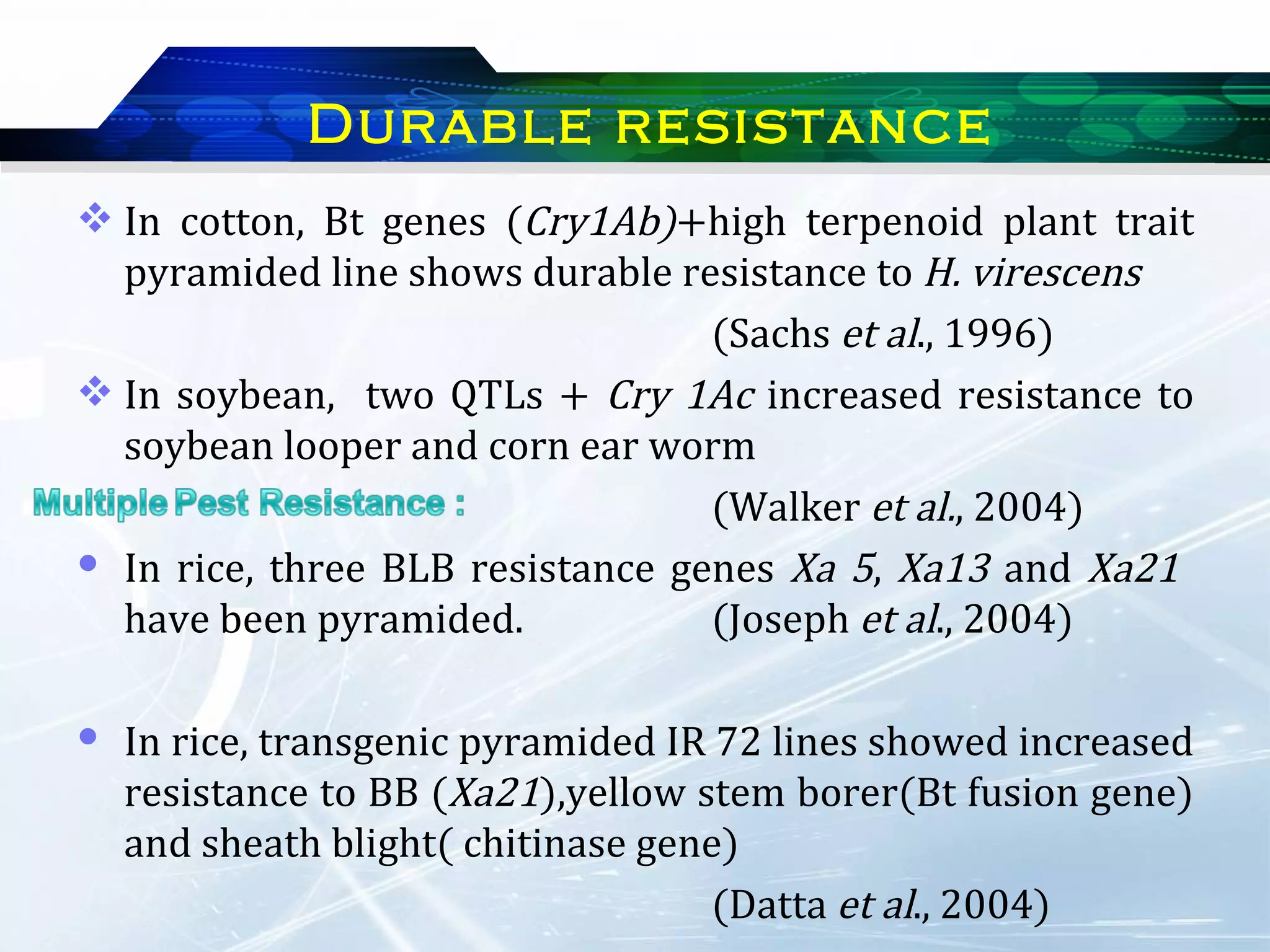 Genepyramiding for biotic resistance | PPT