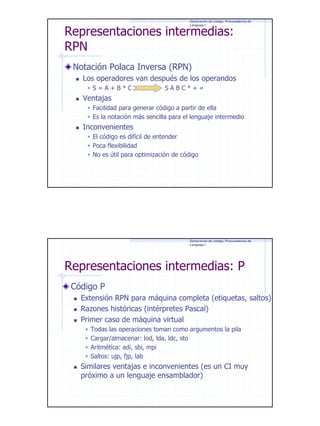 Generación código intermedio 2 | PDF