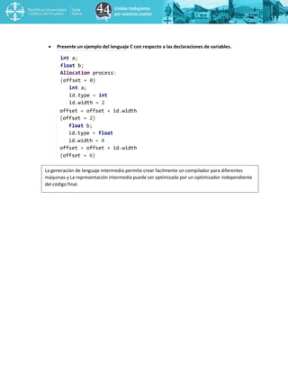 Generacion codigo intermedio | PDF