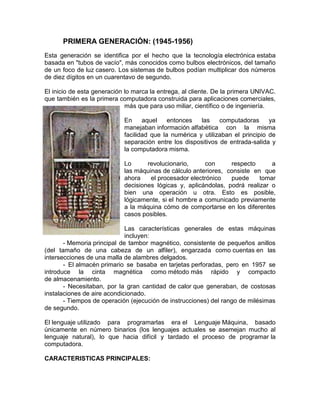 Generaciones del computador | PDF